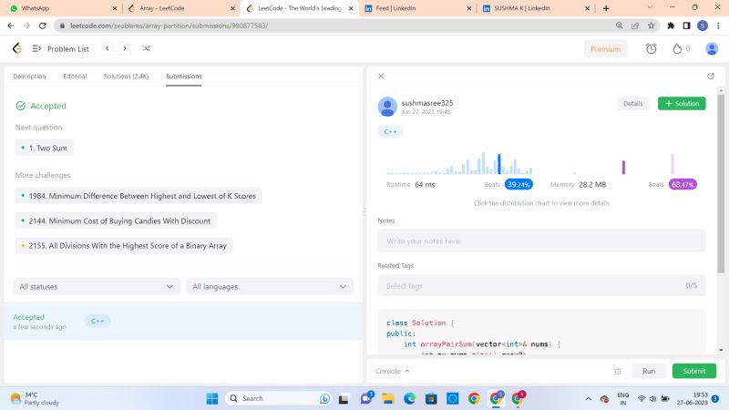 SUSHMA K on LinkedIn: #day59 #100daysofcodechallenge #leetcode #india # ... SUSHMA K on LinkedIn: #day59 #100daysofcodechallenge #leetcode #india # ...
