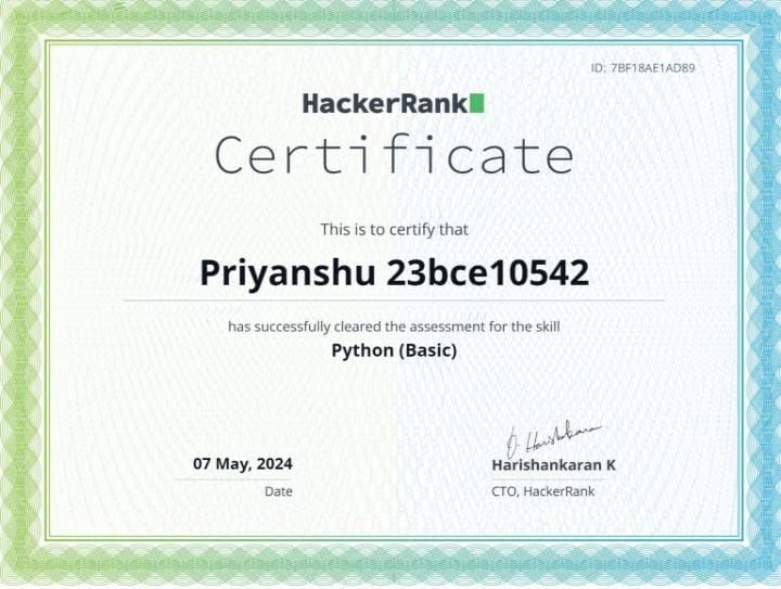 Priyanshu Bidhuri on LinkedIn: #hackerrank #python Priyanshu Bidhuri on LinkedIn: #hackerrank #python