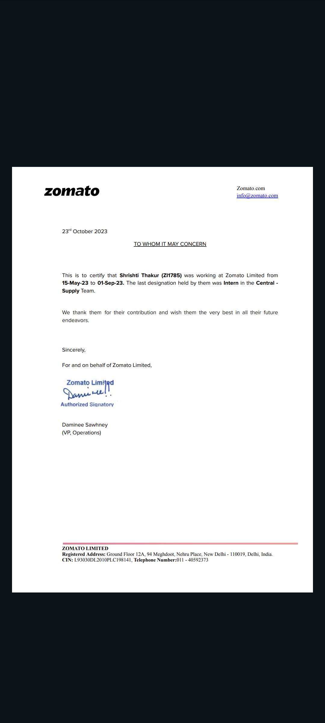 Shrishti Thakur on LinkedIn: Glimpses of Zomato Deepinder Goyal Shrishti Thakur on LinkedIn: Glimpses of Zomato Deepinder Goyal