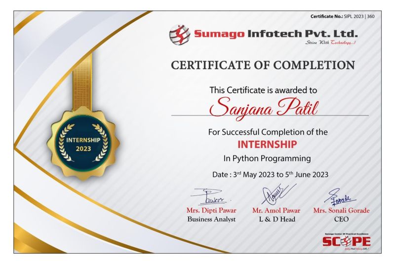 Sanjana Patil on LinkedIn: #pythonprogramming #python #sumagoteam # ... Sanjana Patil on LinkedIn: #pythonprogramming #python #sumagoteam # ...