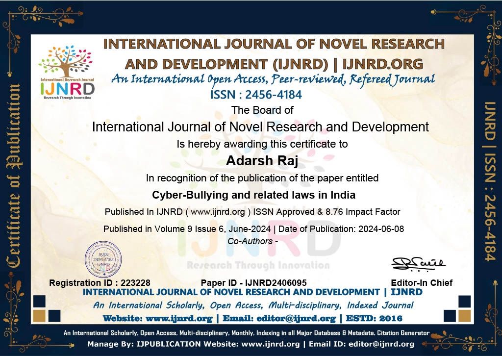 Adarsh Raj on LinkedIn: #ijnrd Adarsh Raj on LinkedIn: #ijnrd