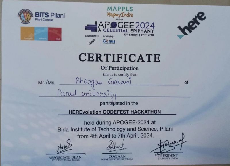 Bhargav Gokani on LinkedIn: #herevolutioncodefest #apogee #hackathon # ... Bhargav Gokani on LinkedIn: #herevolutioncodefest #apogee #hackathon # ...