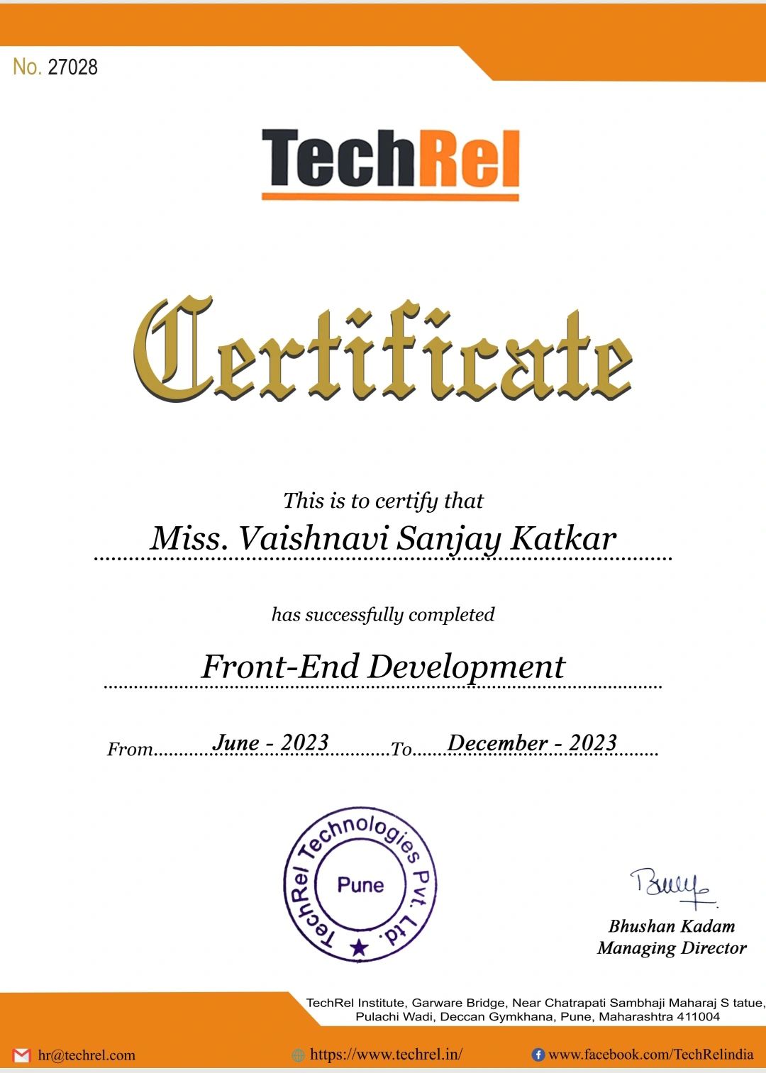 Vaishnavi Katkar on LinkedIn: #frontenddevelopment #newbeginnings # ... Vaishnavi Katkar on LinkedIn: #frontenddevelopment #newbeginnings # ...
