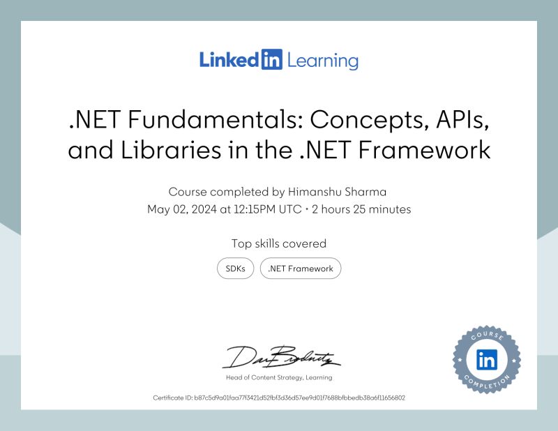 Himanshu Sharma on LinkedIn: Certificate of Completion Himanshu Sharma on LinkedIn: Certificate of Completion