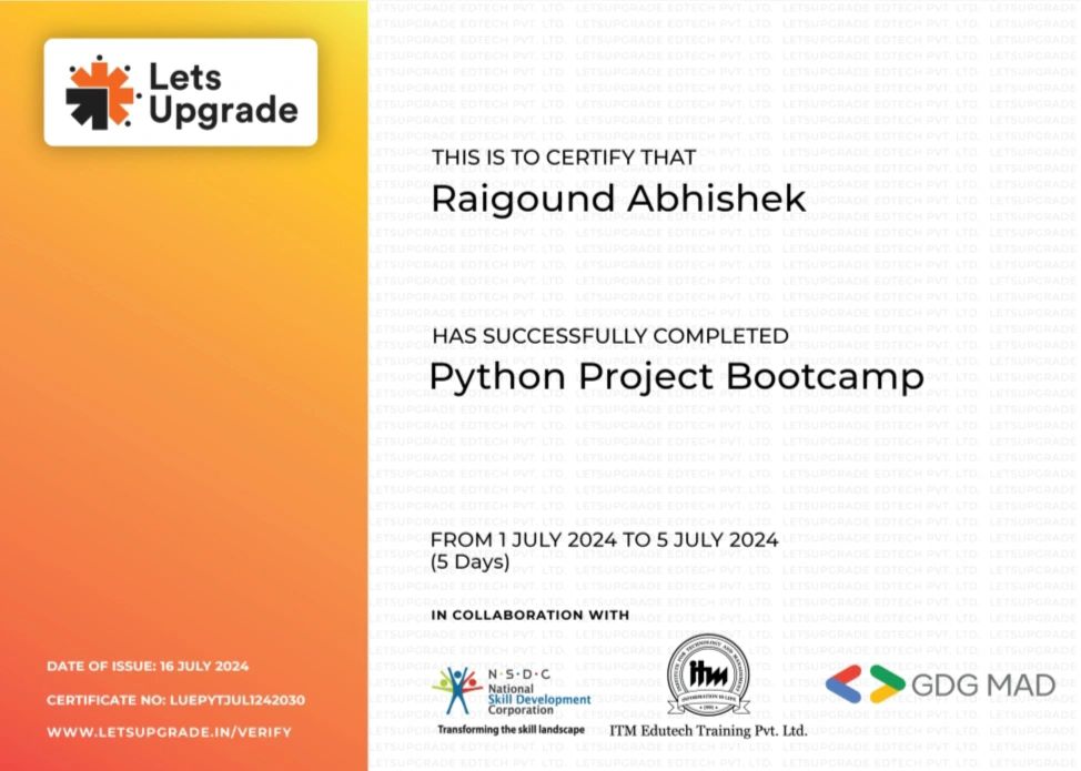 Abhishek Raigound on LinkedIn: #python #programming #bootcamp #coding # ... Abhishek Raigound on LinkedIn: #python #programming #bootcamp #coding # ...