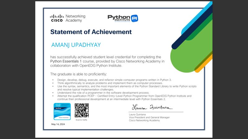 Aman Upadhyay on LinkedIn: #python #certification #coding #datascience ... Aman Upadhyay on LinkedIn: #python #certification #coding #datascience ...