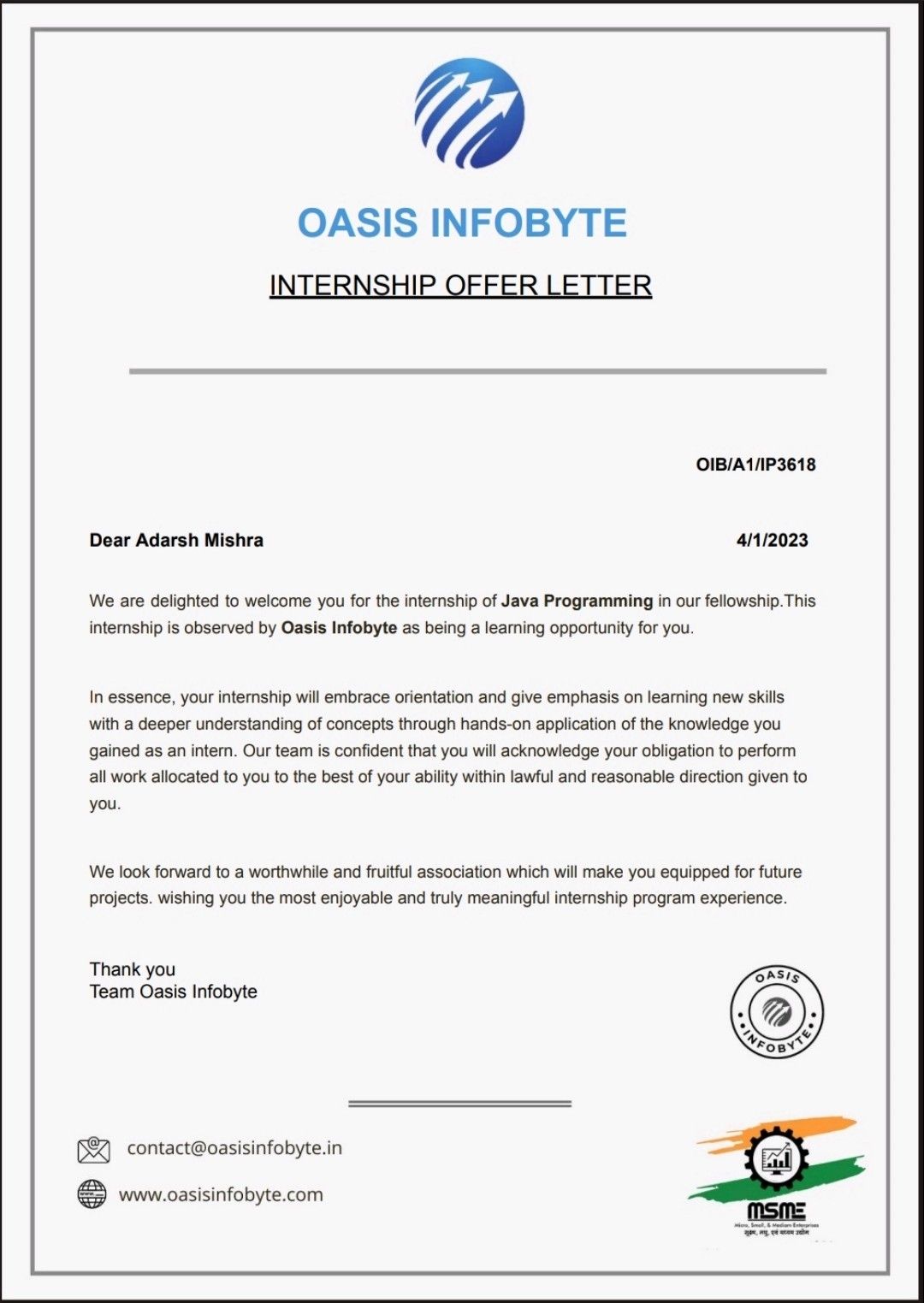 ADARSH MISHRA on LinkedIn: #oasisinfobyte #connections #programming # ... ADARSH MISHRA on LinkedIn: #oasisinfobyte #connections #programming # ...