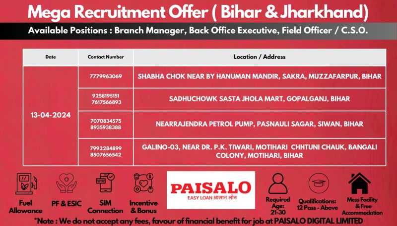 Saurav Verma on LinkedIn: Hiring Paisalo Digital Limited e biharjharkhand Saurav Verma on LinkedIn: Hiring Paisalo Digital Limited e biharjharkhand