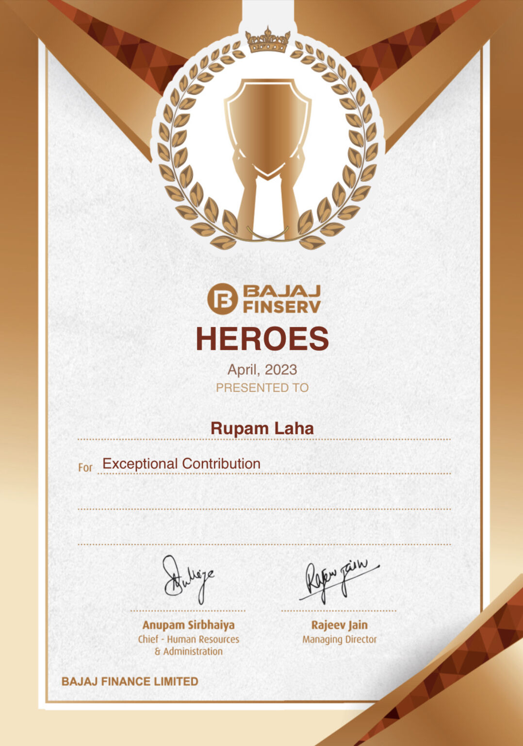 Rupam Laha on LinkedIn: #recognition #bajajfinserv | 12 comments Rupam Laha on LinkedIn: #recognition #bajajfinserv | 12 comments