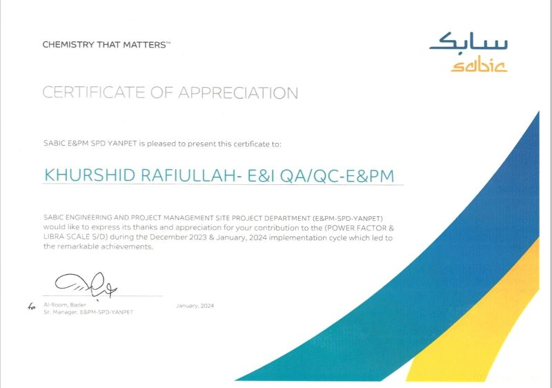 Khurshid Ansari on LinkedIn: Successfully Complted of YANPET - SABIC ... Khurshid Ansari on LinkedIn: Successfully Complted of YANPET - SABIC ...