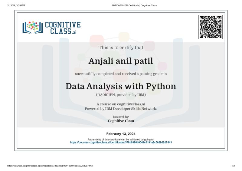Anjali patil on LinkedIn: #ibmcertification #dataanalysis #python # ... Anjali patil on LinkedIn: #ibmcertification #dataanalysis #python # ...