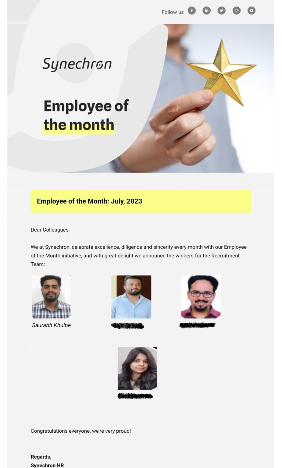 Saurabh Khulpe on LinkedIn: #employeeofthemonth #eotm # ... Saurabh Khulpe on LinkedIn: #employeeofthemonth #eotm # ...