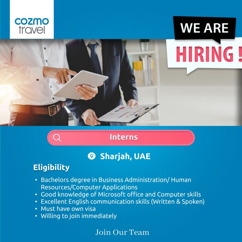 Cozmo Travel on LinkedIn: #hiring #urgenthiring #immediatejoiners # ... Cozmo Travel on LinkedIn: #hiring #urgenthiring #immediatejoiners # ...