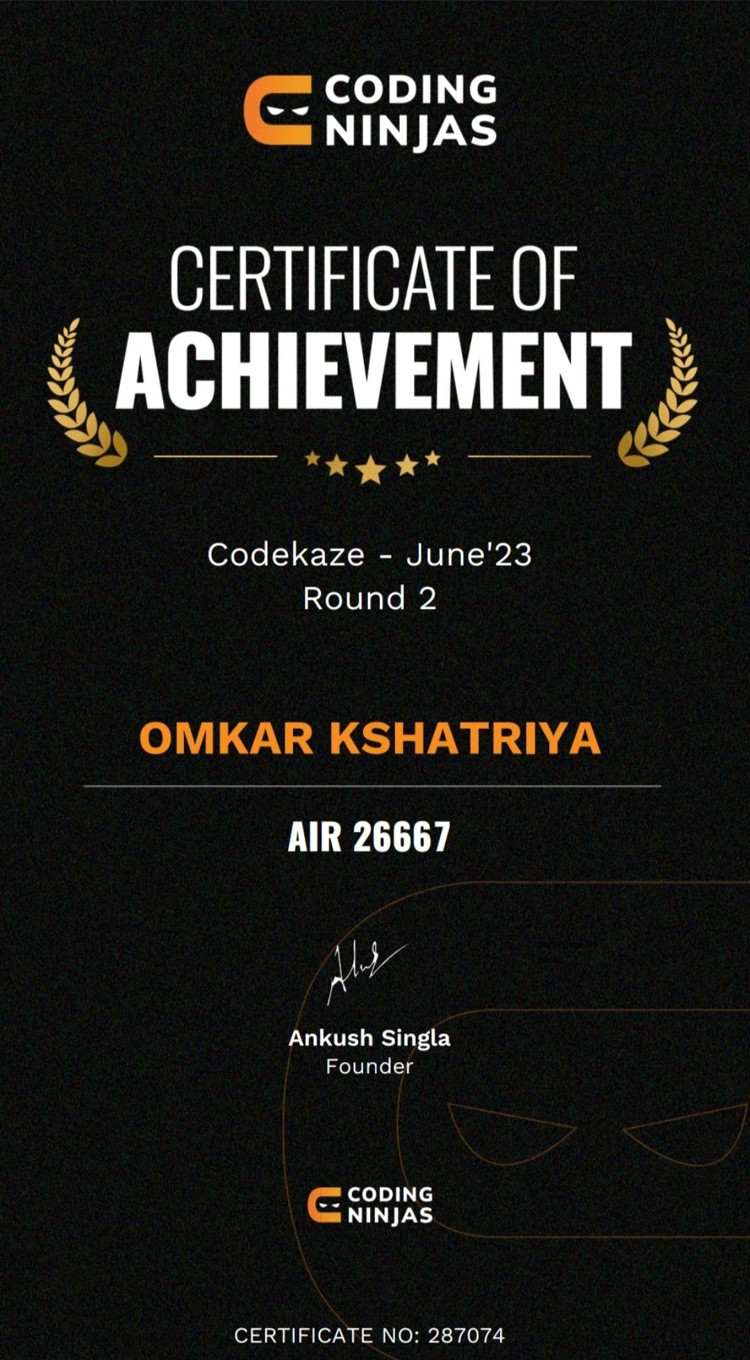 Omkar Kshatriya on LinkedIn: #coding #codingninjas #codekaze Omkar Kshatriya on LinkedIn: #coding #codingninjas #codekaze