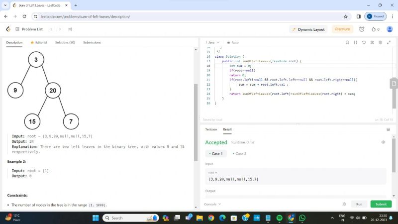 Day 26 of 100daysofcode challenge: solved left leaves problem | Kajal ... Day 26 of 100daysofcode challenge: solved left leaves problem | Kajal ...