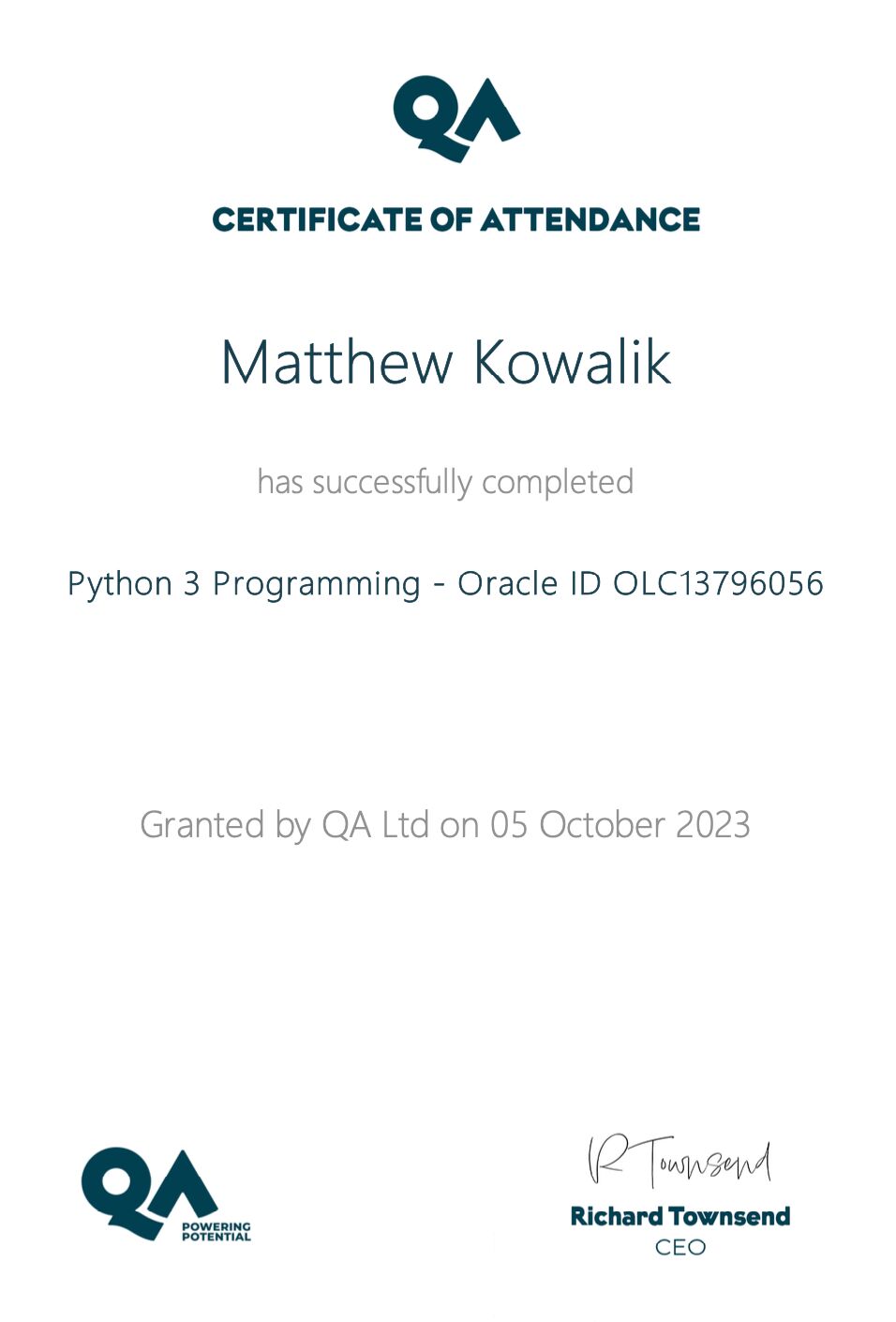 Matthew Kowalik on LinkedIn: #python #learning #python3 #coding #techskills Matthew Kowalik on LinkedIn: #python #learning #python3 #coding #techskills