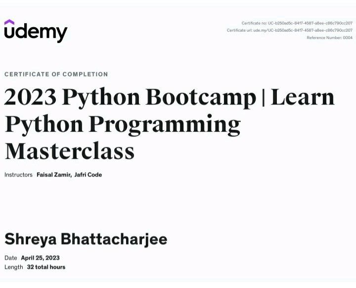 Shreya Bhattacharjee on LinkedIn: #python #programming #udemy Shreya Bhattacharjee on LinkedIn: #python #programming #udemy