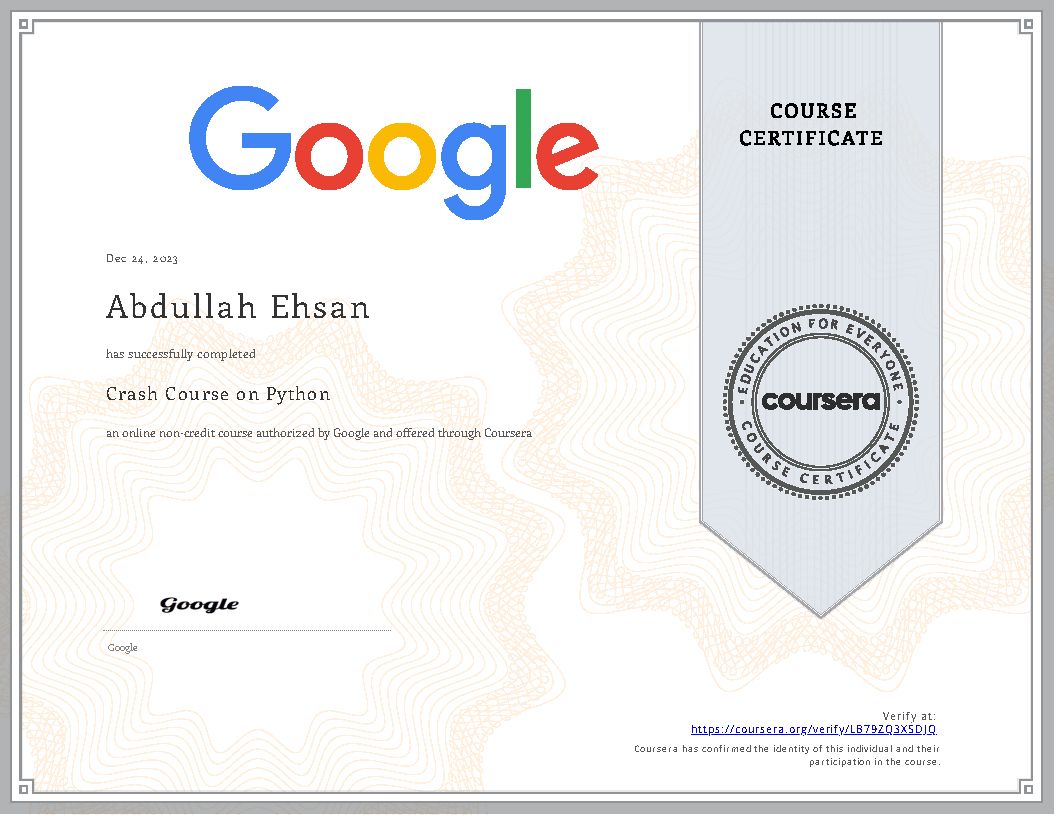 Abdullah Ehsan on LinkedIn: #python #pythonprogramming #google Abdullah Ehsan on LinkedIn: #python #pythonprogramming #google