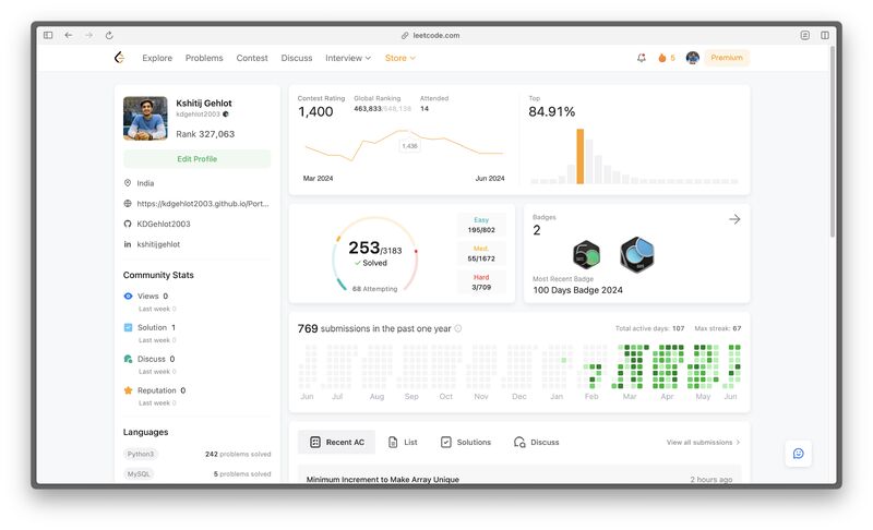 Kshitij Gehlot on LinkedIn: #leetcode #codingjourney #100daysofcode # ... Kshitij Gehlot on LinkedIn: #leetcode #codingjourney #100daysofcode # ...