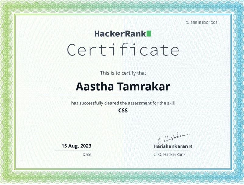 Aastha Tamrakar on LinkedIn: #css #hackerrank #css #coding #challenge Aastha Tamrakar on LinkedIn: #css #hackerrank #css #coding #challenge
