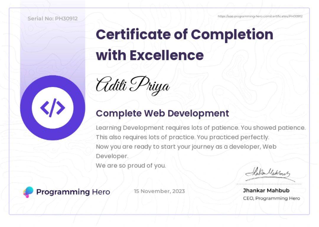 Aditi Priya on LinkedIn: #programminghero #programming #coding Aditi Priya on LinkedIn: #programminghero #programming #coding