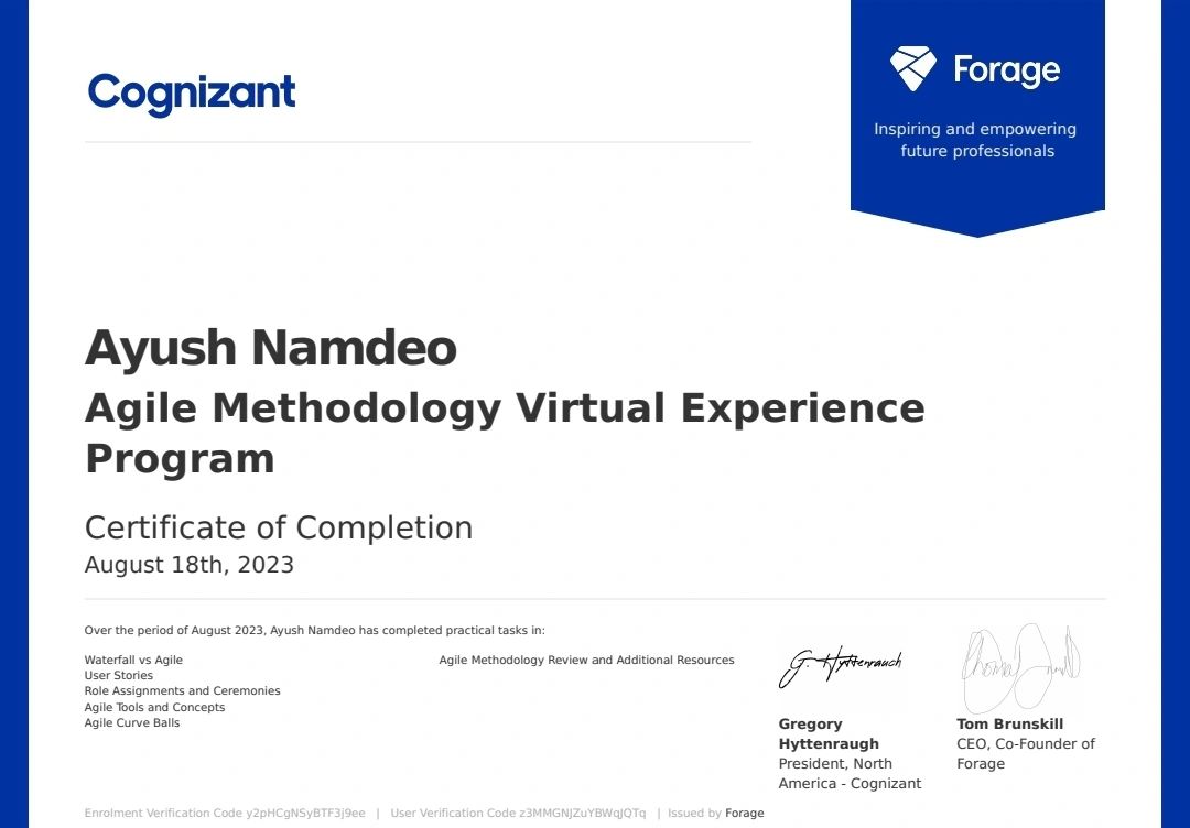 Ayush Namdeo on LinkedIn: #agile #projectmanagement #cognizant # ... Ayush Namdeo on LinkedIn: #agile #projectmanagement #cognizant # ...
