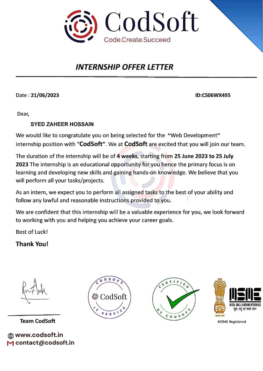 Syed Zaheer Hossain on LinkedIn: #webdevelopment #internship # ... Syed Zaheer Hossain on LinkedIn: #webdevelopment #internship # ...