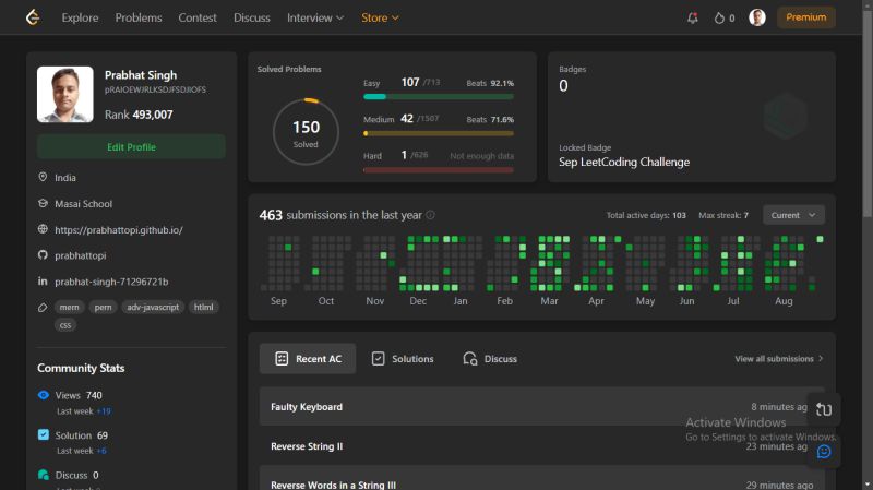 Prabhat Singh on LinkedIn: #leetcode #consistency Prabhat Singh on LinkedIn: #leetcode #consistency