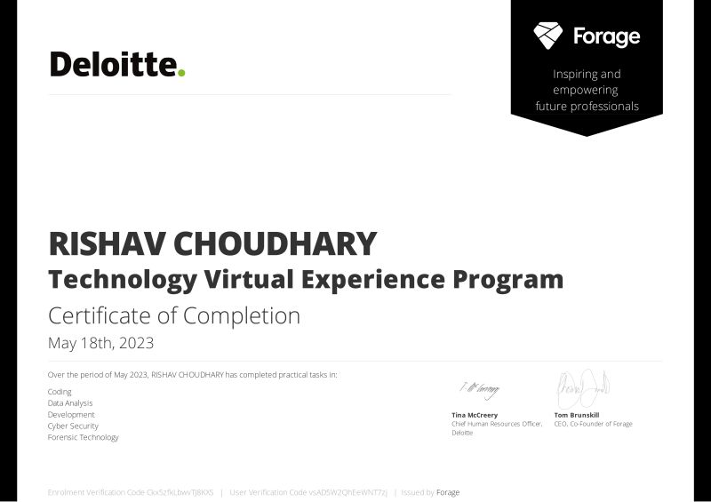 RISHAV CHOUDHARY on LinkedIn: #deloitte RISHAV CHOUDHARY on LinkedIn: #deloitte