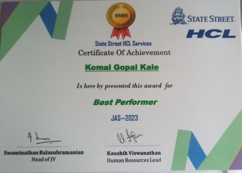 Komal Kale on LinkedIn: I am glad to share that I have been awarded for ... Komal Kale on LinkedIn: I am glad to share that I have been awarded for ...