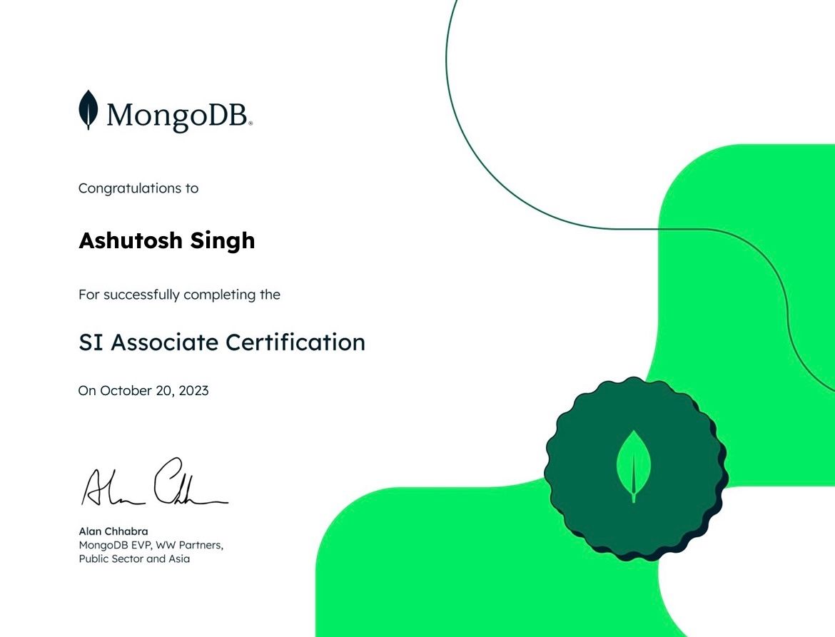 Ashutosh Kumar Singh on LinkedIn: I am happy to share that i have ... Ashutosh Kumar Singh on LinkedIn: I am happy to share that i have ...