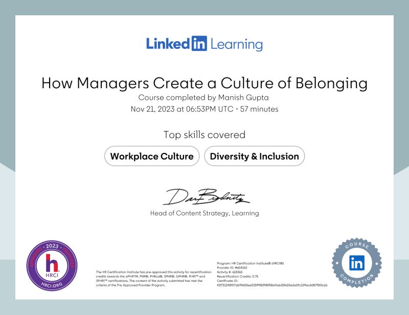 Manish Gupta on LinkedIn: Certificate of Completion Manish Gupta on LinkedIn: Certificate of Completion
