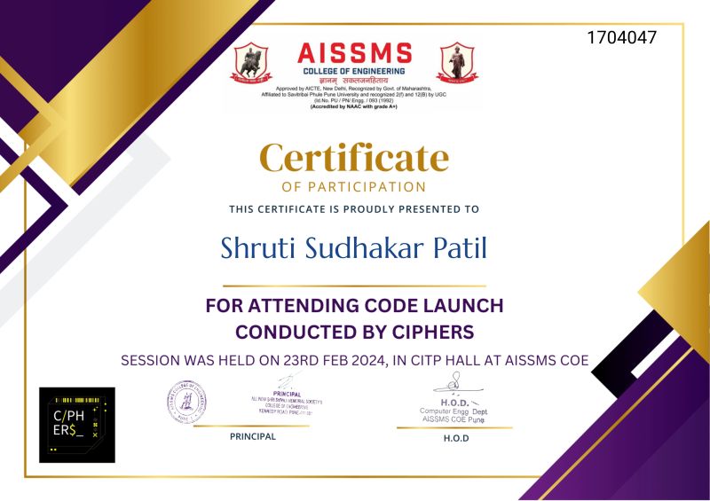Attended Code Launch session by Ciphers | Shruti Patil posted on the ... Attended Code Launch session by Ciphers | Shruti Patil posted on the ...
