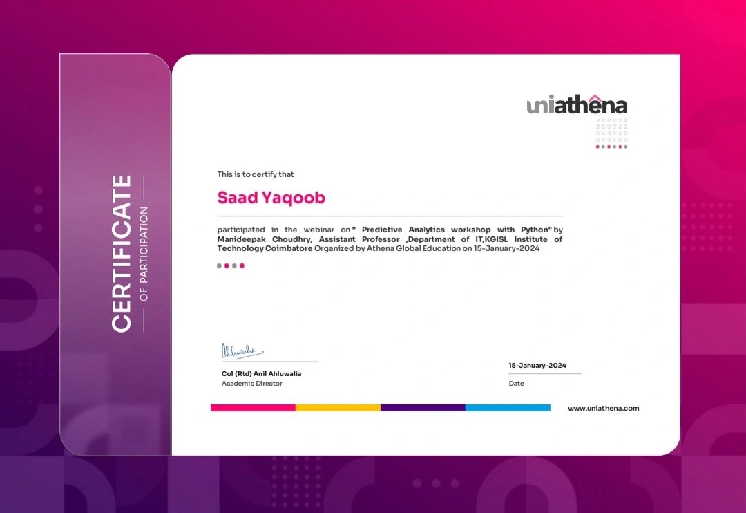 Saad Khan on LinkedIn: #uniathena #python #predictiveanalytics #workshop Saad Khan on LinkedIn: #uniathena #python #predictiveanalytics #workshop