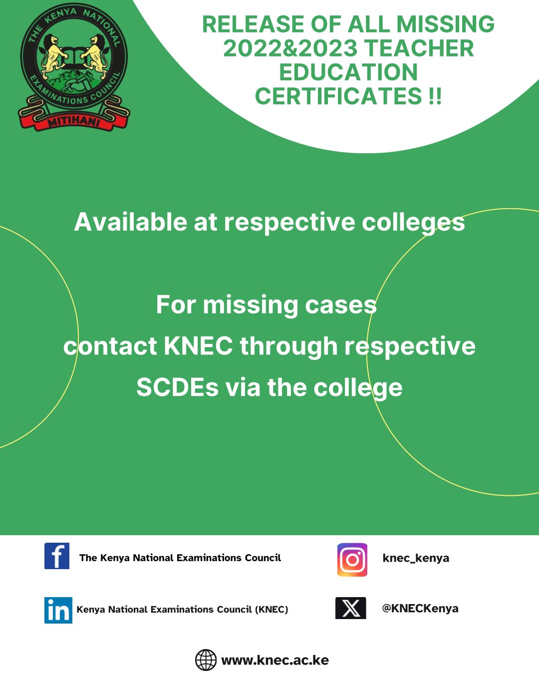 Kenya National Examinations Council (KNEC) on LinkedIn: Release of ... Kenya National Examinations Council (KNEC) on LinkedIn: Release of ...