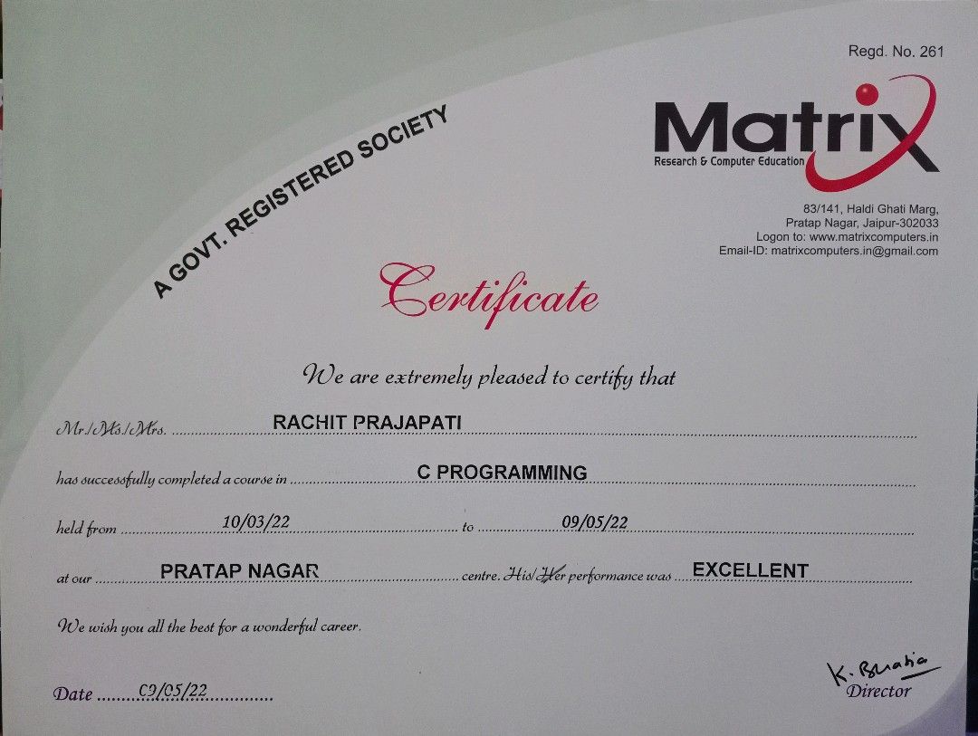 Rachit Prajapati on LinkedIn: #matrixcomputers #coding #programming Rachit Prajapati on LinkedIn: #matrixcomputers #coding #programming