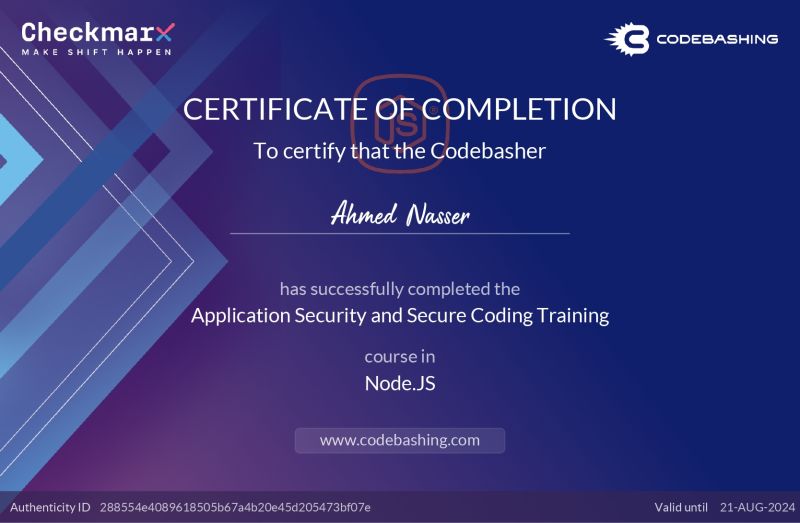 Ahmed Nasser 🇵🇸 on LinkedIn: #nodejs #javascript #appsecurity # ... Ahmed Nasser 🇵🇸 on LinkedIn: #nodejs #javascript #appsecurity # ...