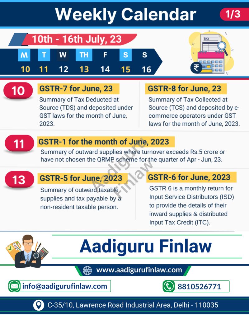Aadiguru Finlaw on LinkedIn: #weeklycalender #duedate #gstupdates # ... Aadiguru Finlaw on LinkedIn: #weeklycalender #duedate #gstupdates # ...