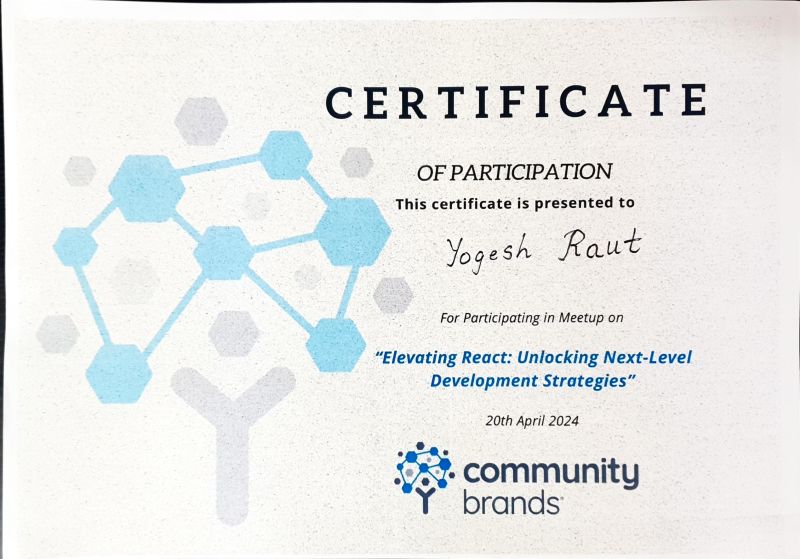 Yogesh Raut on LinkedIn: #reactjs #js #communitybrands Yogesh Raut on LinkedIn: #reactjs #js #communitybrands