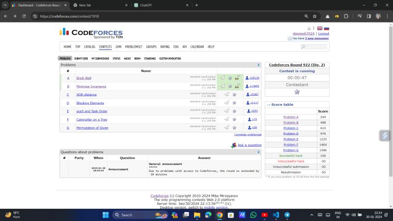 Deepesh Ahirwar on LinkedIn: #codeforces #cp #contest Deepesh Ahirwar on LinkedIn: #codeforces #cp #contest