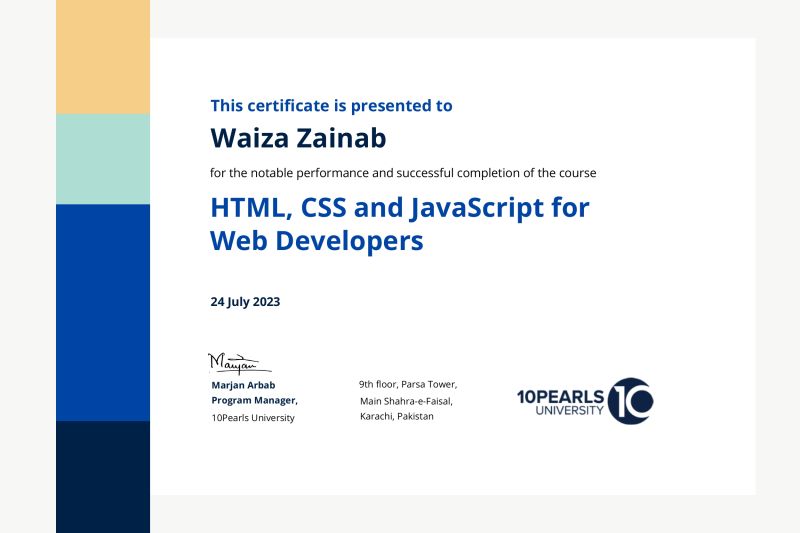 Waiza Zainab on LinkedIn: #html #css #javascript Waiza Zainab on LinkedIn: #html #css #javascript