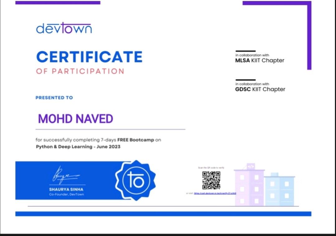 MOHD NAVED on LinkedIn: #deeplearning #python #devtown #datacleaning MOHD NAVED on LinkedIn: #deeplearning #python #devtown #datacleaning