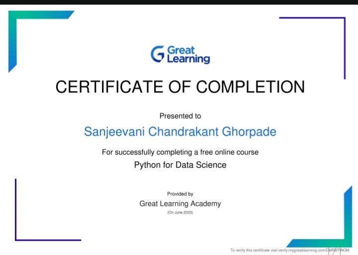 Sanjeevani Ghorpade on LinkedIn: #greatlearning #python Sanjeevani Ghorpade on LinkedIn: #greatlearning #python
