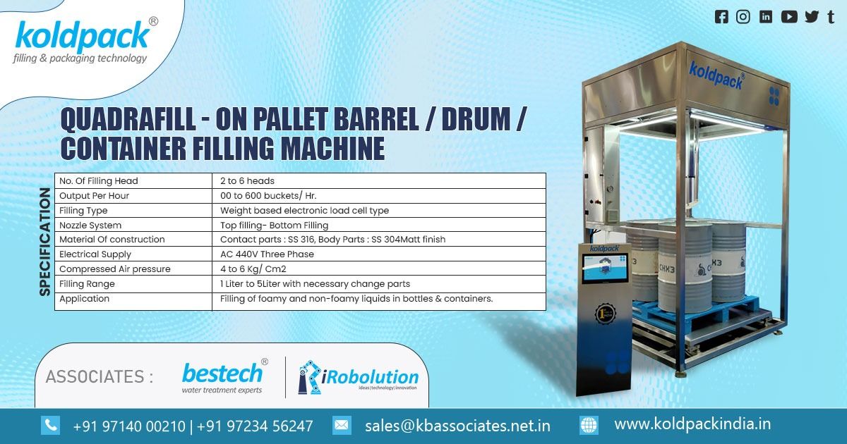 Koldpack Bestech iRobolution on LinkedIn: Pallet Barrel Filling Machine ... Koldpack Bestech iRobolution on LinkedIn: Pallet Barrel Filling Machine ...