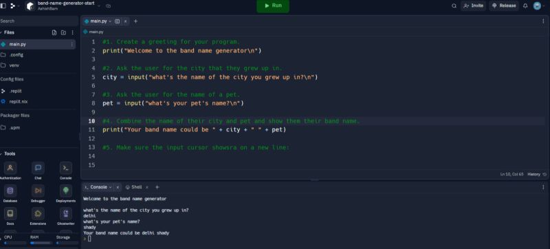 Ashish Bamniya on LinkedIn: #100daysofcode #bandnamegenerator # ... Ashish Bamniya on LinkedIn: #100daysofcode #bandnamegenerator # ...