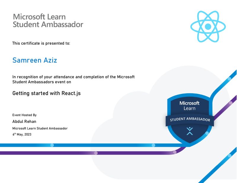 Samreen Aziz on LinkedIn: #reactjs #react #microsoft #collaboration # ... Samreen Aziz on LinkedIn: #reactjs #react #microsoft #collaboration # ...