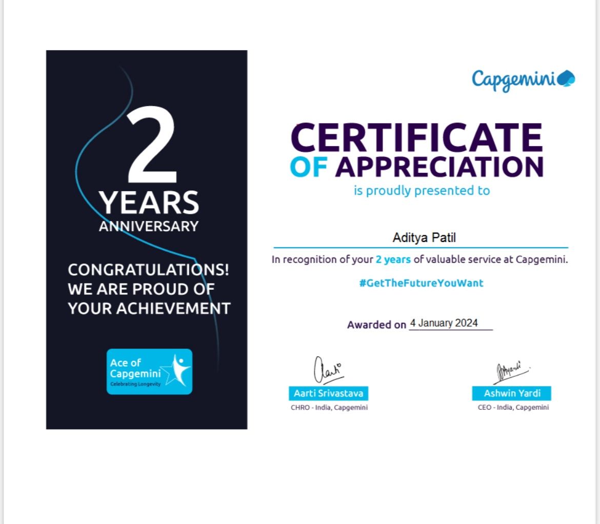 ADITYA PATIL on LinkedIn: #capgeminiindia #capgemini | 19 comments ADITYA PATIL on LinkedIn: #capgeminiindia #capgemini | 19 comments