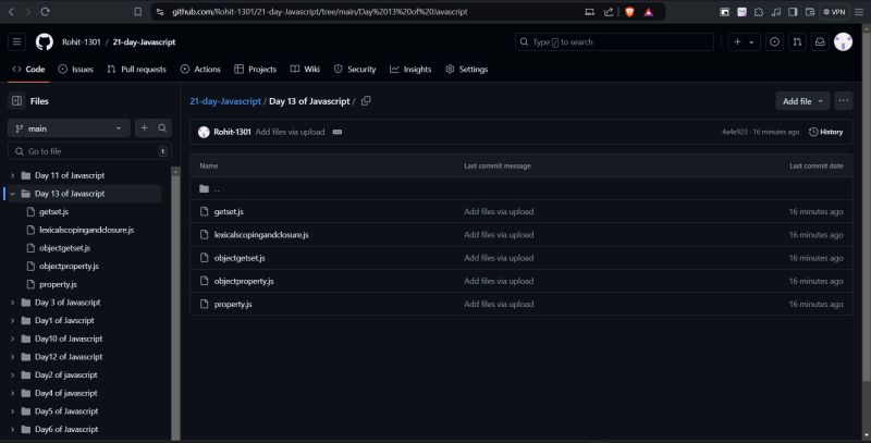 Rohit Gupta on LinkedIn: Day 13: Object Properties, Getters & Setters ... Rohit Gupta on LinkedIn: Day 13: Object Properties, Getters & Setters ...