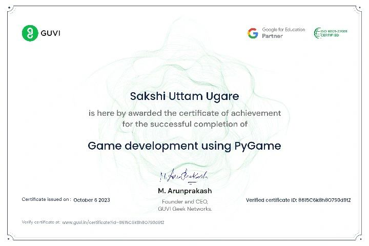 Sakshi Ugare on LinkedIn: #guvi Sakshi Ugare on LinkedIn: #guvi