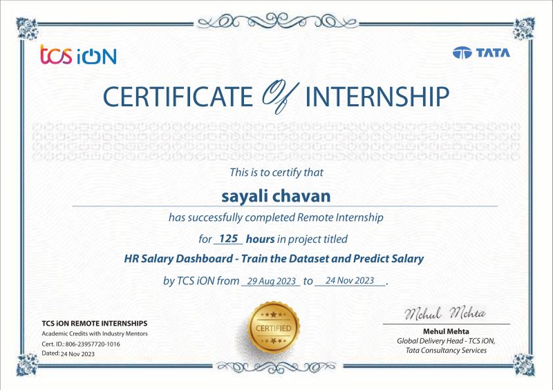 Sayali Chavan on LinkedIn: #tcsion #internshipexperience #datascience # ... Sayali Chavan on LinkedIn: #tcsion #internshipexperience #datascience # ...
